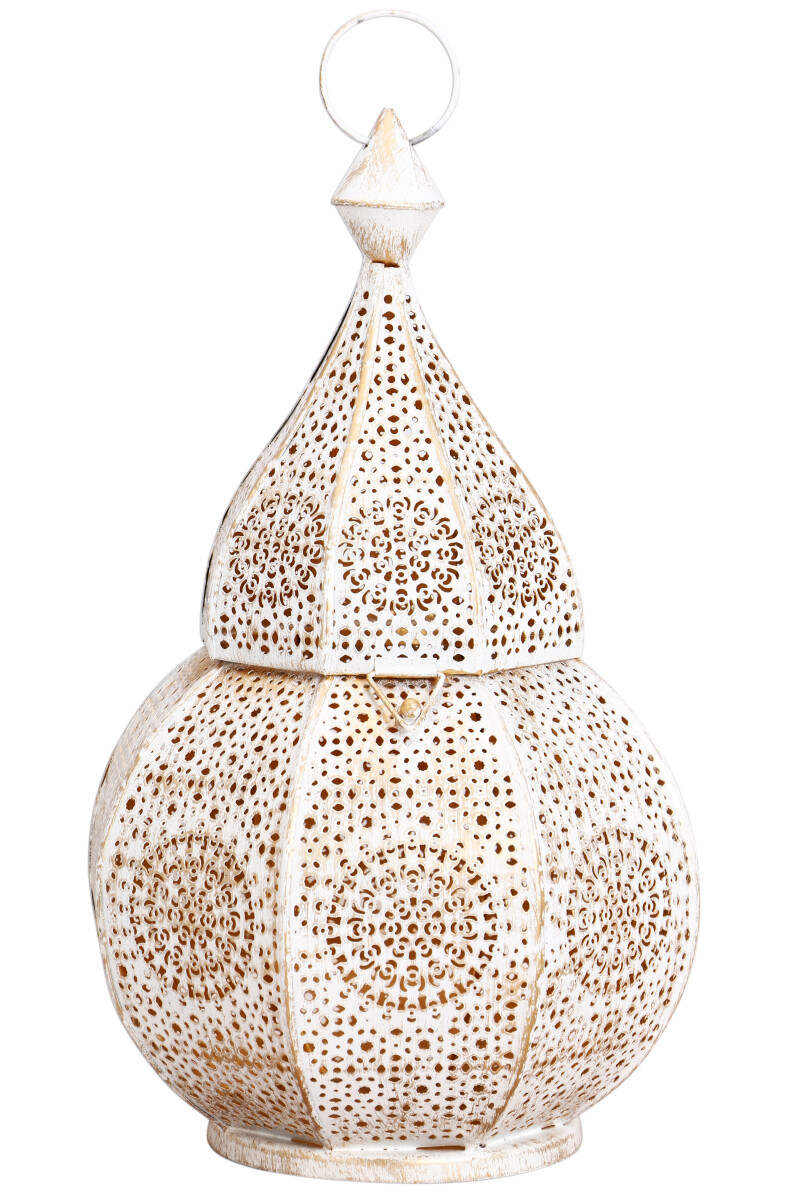 Orientalische Laterne Windlicht Anaram weiß - Handgemachte Möbel, Lam